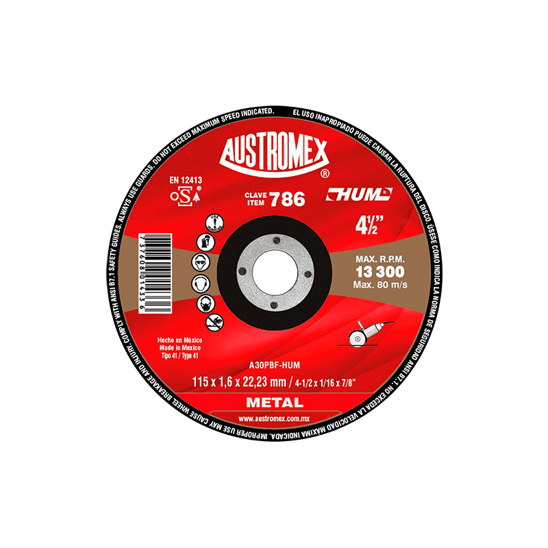 DISCO CORTE METAL 4 1 2X1 16X7 8 A30 HUM
